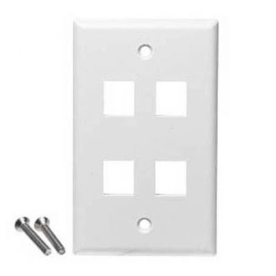 4 Port Wall Plate for Keystone Jack | NECABLES