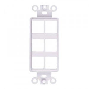 Decora Insert 6-Port Decorator Strap White | NECABLES
