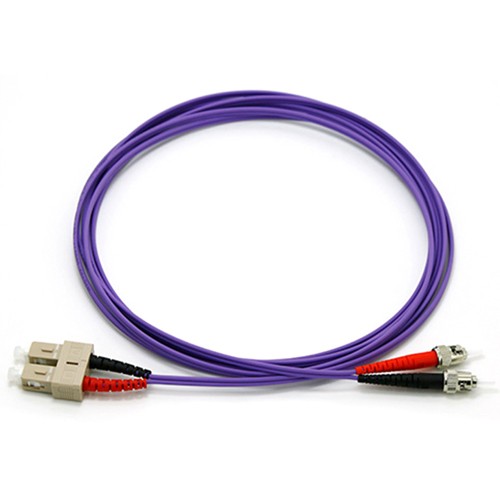 2M Multimode OM4 50/125μ SC to ST Duplex Fiber Patch Cord Violet | NECABLES